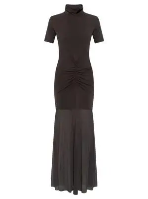 GESTUZ Gzmarti Ruched Maxi Dress - Brown