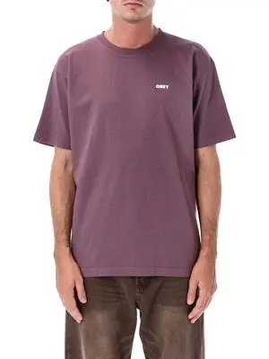Obey Pure Cotton T-shirt With Front Graphic Print And Contrast Logo - Fa01