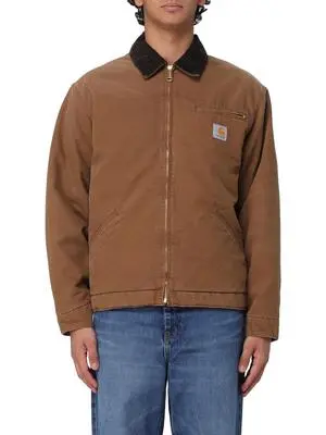 Carhartt Work In Progress Detroit Jacket In Organic Cotton With Velvet Collar Brown