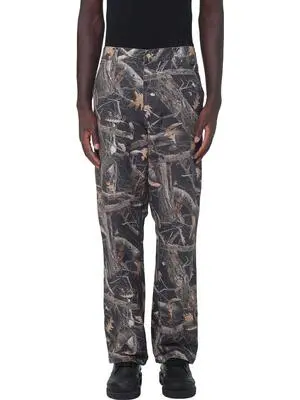 Carhartt Work In Progress Single Knee Wide-leg Trousers In Printed Organic Cotton Canvas Multicolor