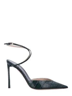 TOM FORD Selen Croc-effect Leather Pumps With Stiletto Heel And Ankle Strap - Green