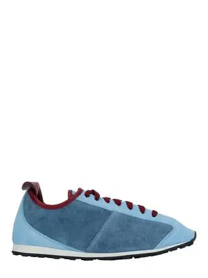 Jacquemus Les Tennis Bicolour Low-top Leather And Suede Sneakers With Notched Sole - Blue