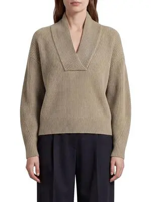 BRUNELLO CUCINELLI V-neck Jumper In Pure Cashmere With Ribbed Edges
