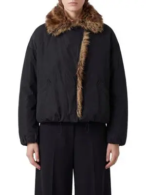 Isabel Marant Étoile Charone Relaxed-fit Faux Fur Bomber Jacket Black