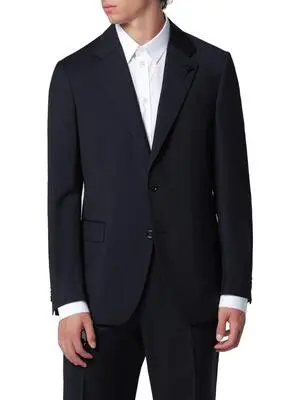 LARDINI Double-breasted Blazer In Pure Virgin Wool With Lapel Collar