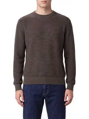 Brioni Crewneck Jumper In Wool And Cashmere With Long Sleeves And Ribbed Trims - Brown