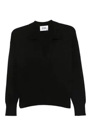 Alpha Studio V-neck Top - Black