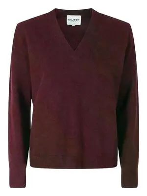KUJTEN Lita V-neck Cashmere Sweater - Red