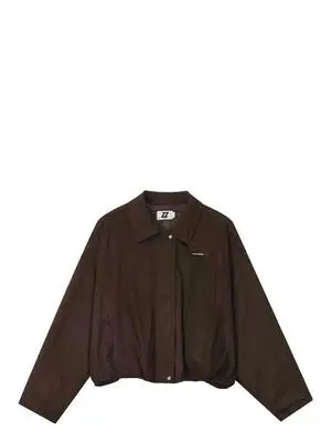 Izzue Suede-effect Bomber Jacket - Brown