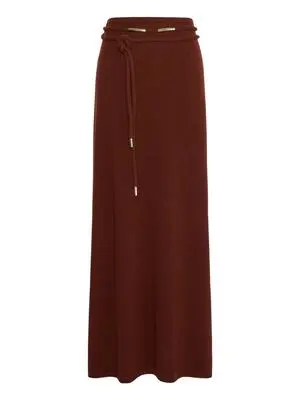 Max Mara Long Cashmere Yarn Skirt - Rust-red