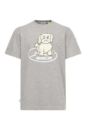 Moncler X Fragment Dog Print Cotton T-shirt - Grey