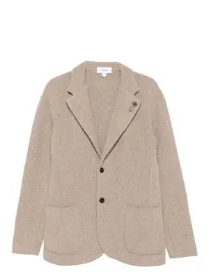 LARDINI Patch-pockets Buttoned Blazer - Light Brown