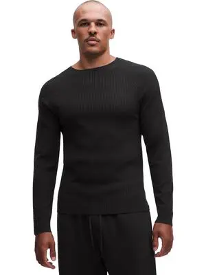 Lululemon Rib-knit Slim-fit Long-sleeve Shirt - Black
