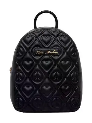 Moschino Quilted Heart-motif Backpack Black