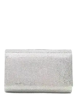 Rene Caovilla Crystal-embellished Chain-strap Clutch Bag - Silver