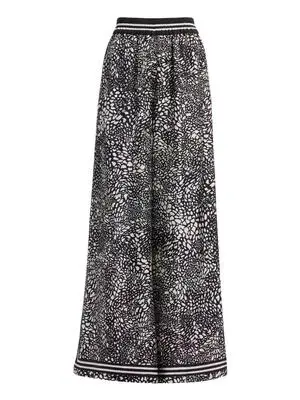 Elie Saab Dot-print Silk Trousers - Black