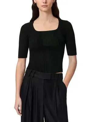 ALLSAINTS Ribbed-knit Square-neck Top
