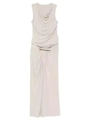 ENTIRE STUDIOS Sleeveless Draped Maxi Dress Neutrals