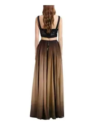 ELIE SAAB Sequin-embellished Gradient-effect Maxi Skirt