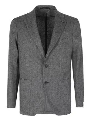 Tagliatore Herringbone-pattern Single-breasted Blazer - Grey