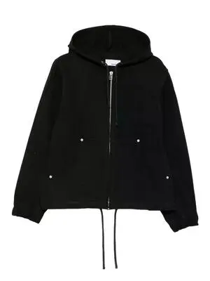 SAGE NATION Drawstring-hood Zip-up Jacket - Black