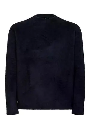 ROBERTO COLLINA Brushed-knit Crew-neck Sweater - Blue