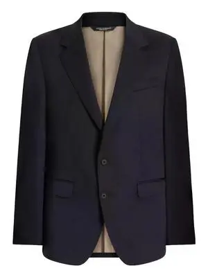Dolce & Gabbana Taormina Single-breasted Jacket In Technical Wool - Blue