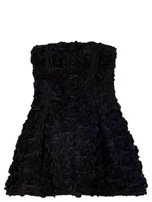 MAJE Floral-appliqué Strapless Mini Dress