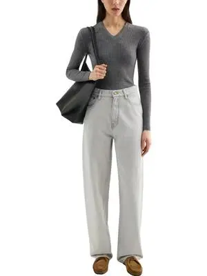 JIL SANDER Light-washed Loose-fit Jeans - Grey