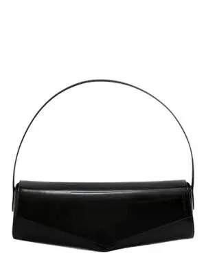 JIL SANDER Kante Flap Shoulder Bag Black