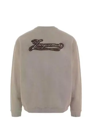 Jacquemus Logo-patch Cotton Sweatshirt - Neutrals