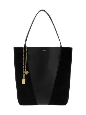Chloé Spin Panelled Tote Bag Black