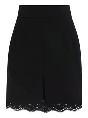 Dolce & Gabbana Double-crêpe-wool Skirt - Black
