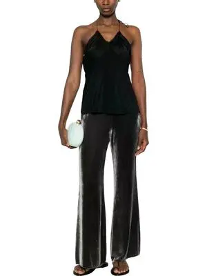 FORTE_FORTE Velvet Flared Trousers - Grey