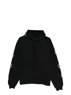 Balenciaga Logo-sleeve Hoodie - Black