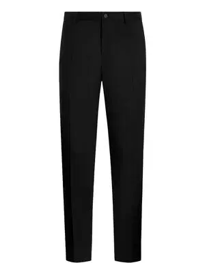 Dolce & Gabbana Wool Gabardine Trousers - Black