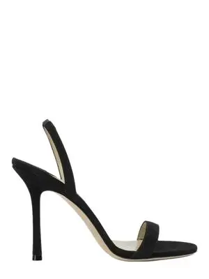 JIMMY CHOO Jenn 100 Suede Sandals - Black