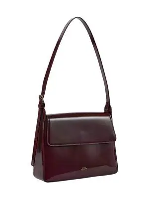 A.p.c. Virginie Polished Leather Shoulder Bag Red