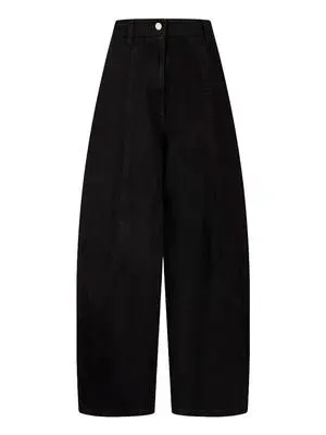 STUDIO TOMBOY Panelled Baggy Trousers - Black