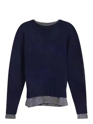 TONYWACK Layered-effect Ribbed-trim Sweater - Blue