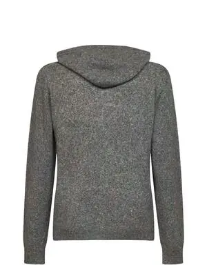 ROBERTO COLLINA Marl-knit Hoodie - Grey