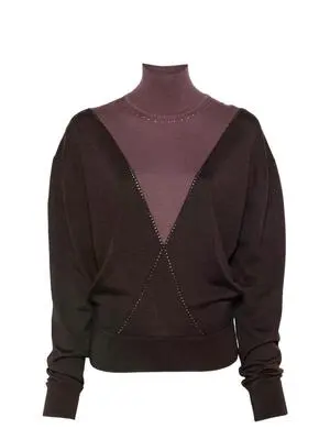 Rabanne Colour-block High-neck Sweater - Brown