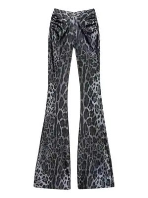 ANIYE BY Jodi Leopard-print Ruched Trousers Grey