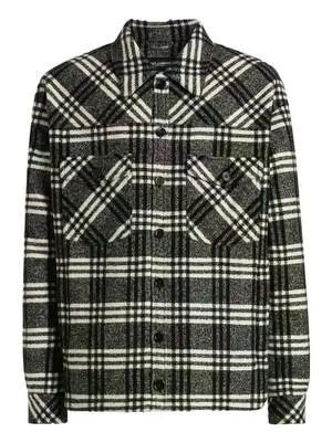 DOLCE & GABBANA Check Wool Blend Shirt Jacket