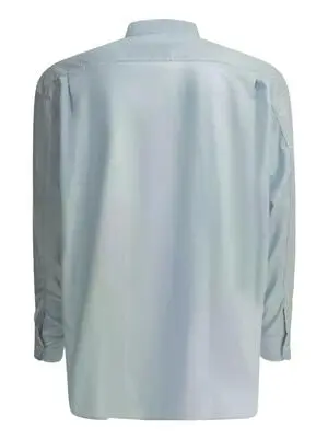 Comme Des Garçons Patch-pocket Band-collar Shirt - Blue