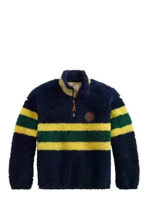 Polo Ralph Lauren Striped Pile-fleece Pullover - Blue
