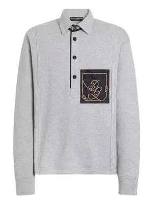 Dolce & Gabbana Melange Cotton Sweatshirt - Grey