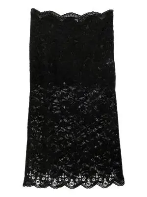 PACO RABANNE Eyelet-embellished Lace Skirt
