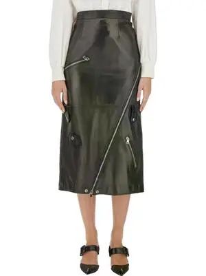 ALEXANDER MCQUEEN Zip Midi Skirt