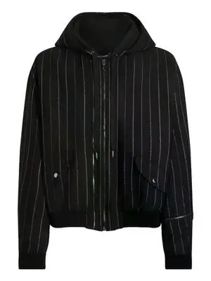 DOLCE & GABBANA Padded Pinstripe Bomber Jacket